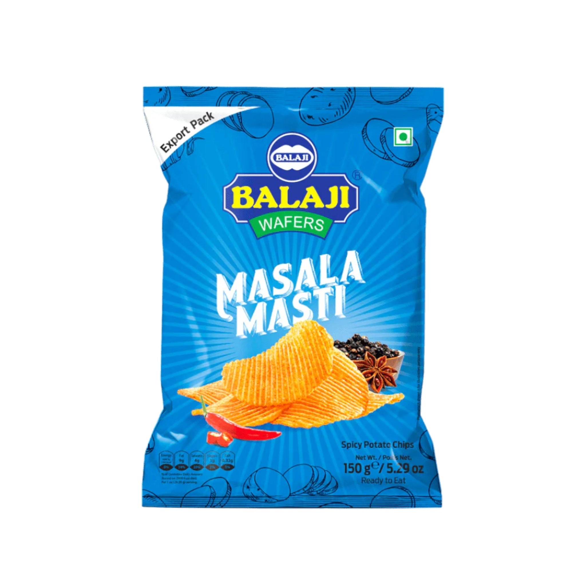 Balaji Masala Masti potato chips 150gm – Bharat Bhawan